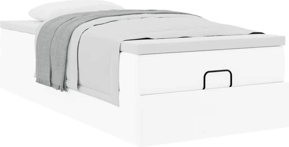 Osmanský rám postele s matrací bílý 80x200cm umělá kůže 3311007