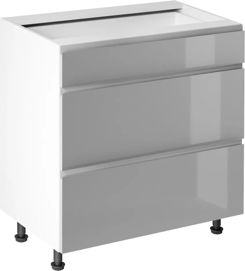 Spodní skříňka, bílá/šedá extra vysoký lesk HG, AURORA D80S3