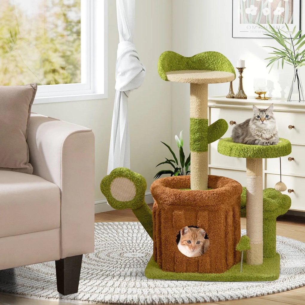 Costway Roztomilý kočičí strom pro dospělé kočky vícepatrová lezecká věž