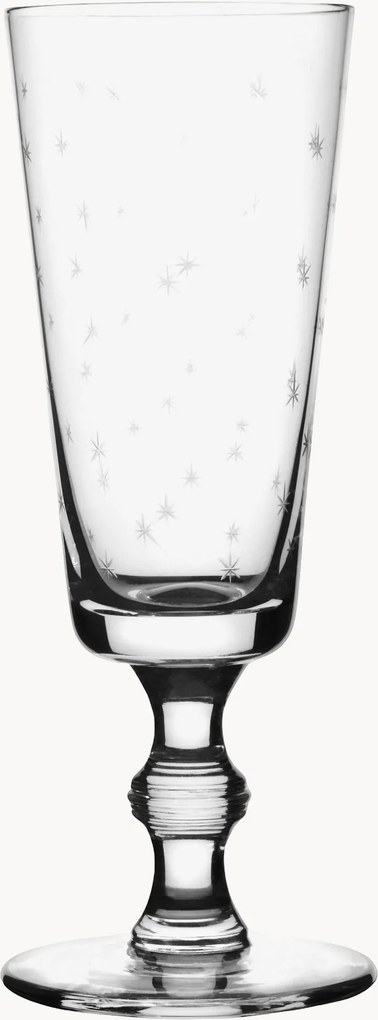 Sada ručně foukaných křišťálových sklenic na sekt Stars, 4 díly