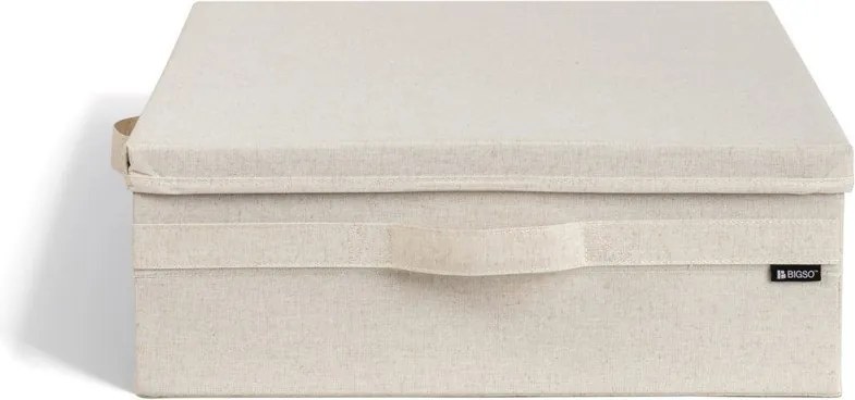 Béžový látkový úložný box s víkem 46x56x16 cm Soft Storage Low – Bigso