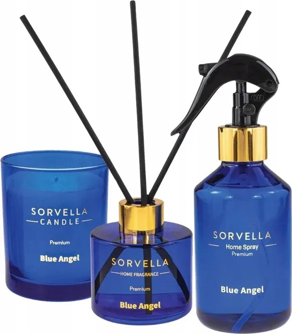 Set Sorvella Blue Angel Luxusní vonná sada: Svíčka, Difuzér, Spr