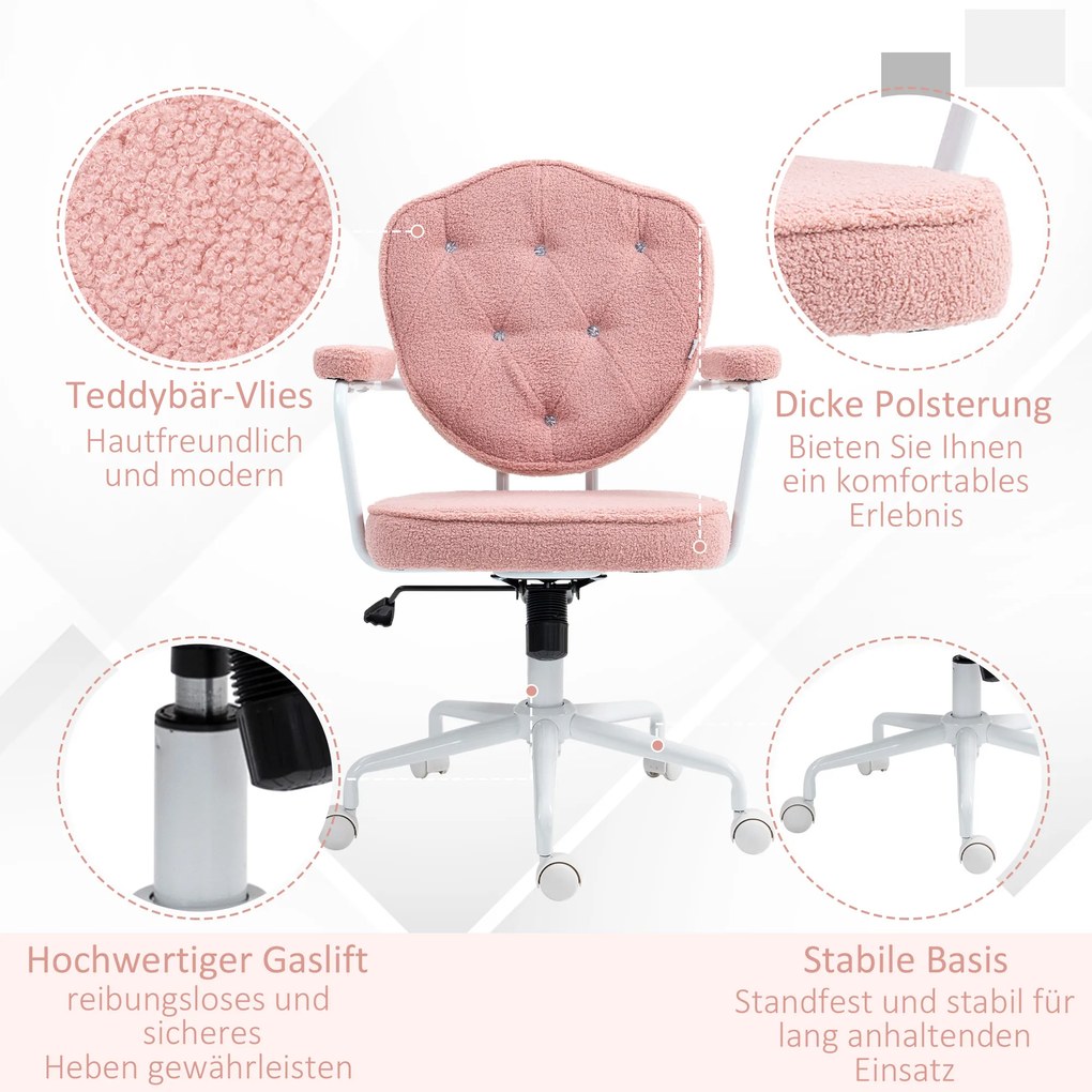 Kancelářská židle HOMCOM, ergonomická kancelářská židle s houpací funkcí, knoflíkový potah, výškově nastavitelná židle k počítači s otočnou funkcí, p…