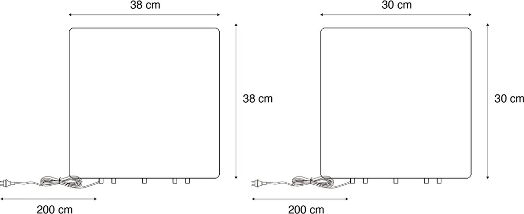 Sada 2 venkovních stojacích lamp bílých 30 a 38 cm čtvercových IP44 - Nura