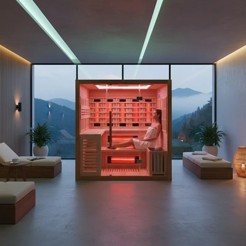 BPS-koupelny Kombinovaná sauna 2v1 - Infrasauna + finská sauna 180x160, 4-5 osob