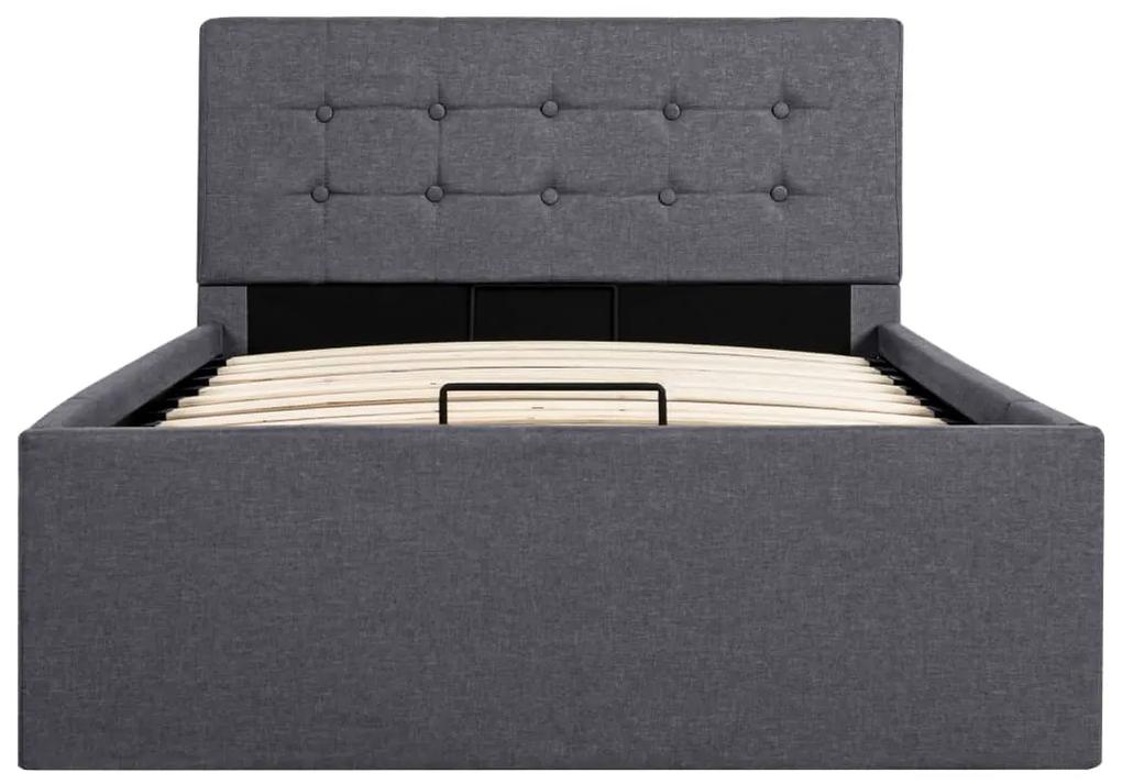 Rám postele Bend - s úložným prostorem - tmavě šedý textil | 100x200 cm