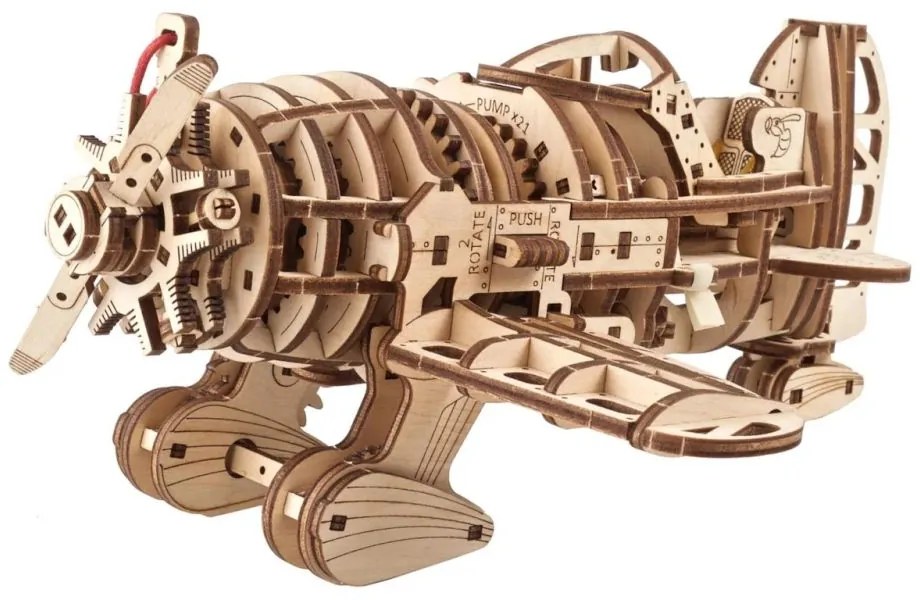 Ugears 3D mechanické puzzle Letadlo Mad Hornet 354 ks