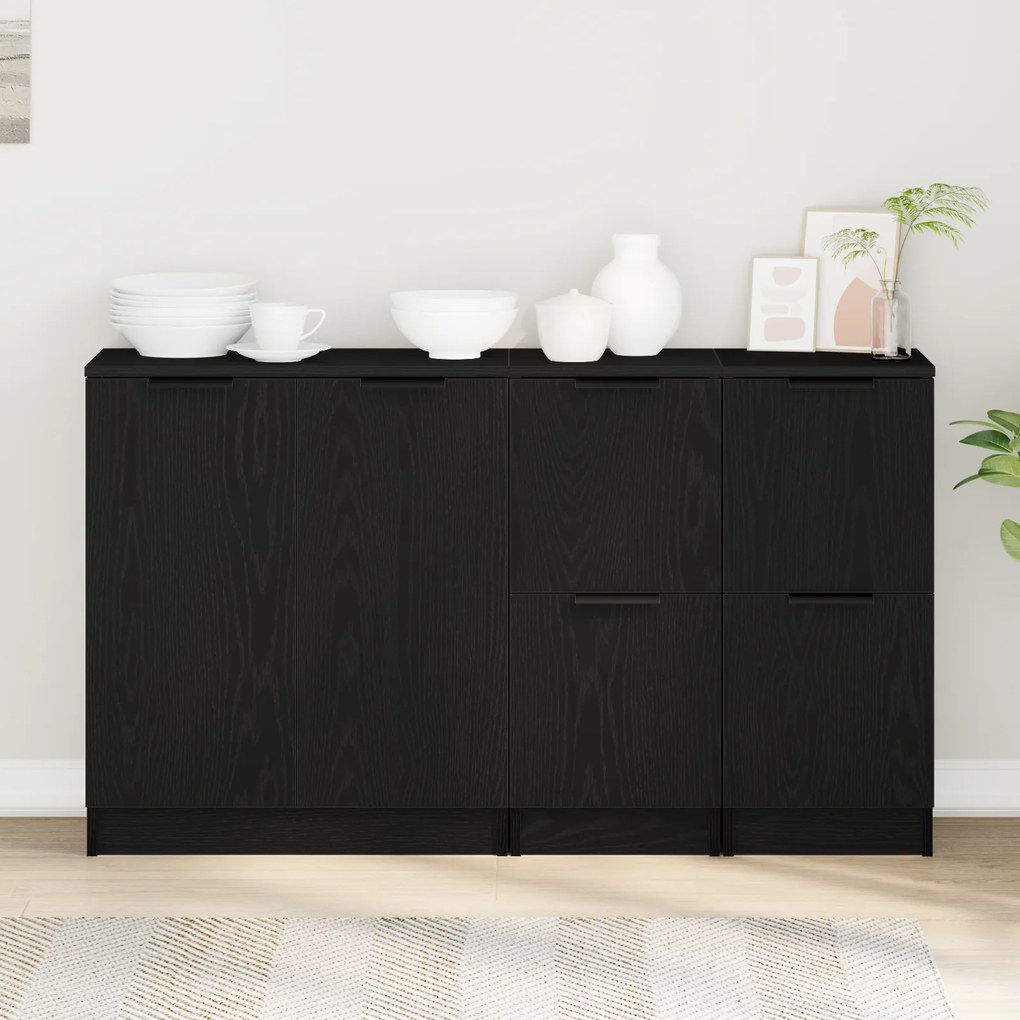 Servírovací skříň 3 ks Černý dub 120 x 30 x 70 cm 3332500