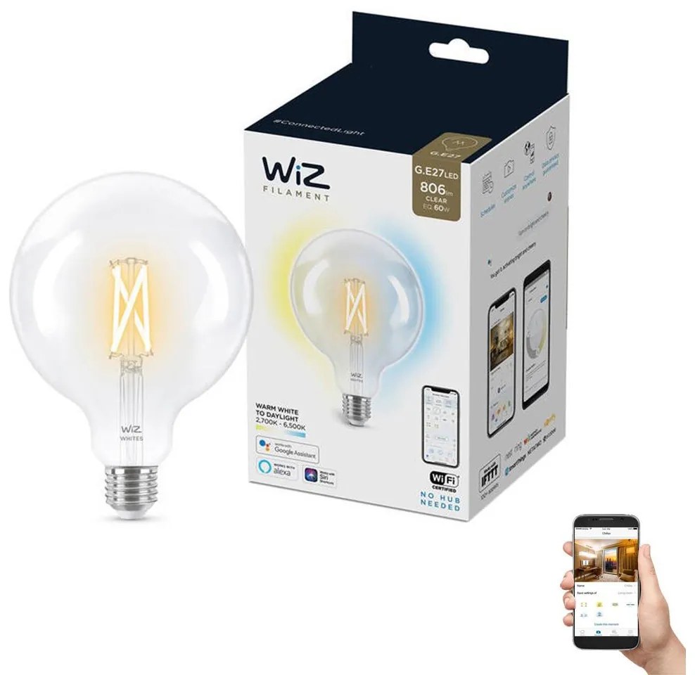 WiZ LED Stmívatelná žárovka G125 E27/7W/230V 2700-6500K CRI 90 Wi-Fi - WiZ WI0019