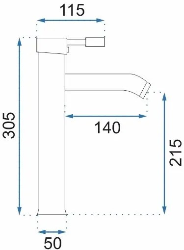 Umyvadlová baterie REA GRAF vysoká chrom