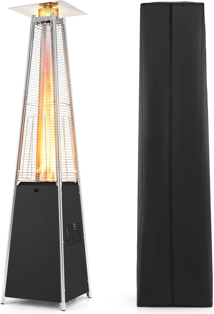 Costway Plynový terasový ohřívač pyramida 14 kW, stříbrný