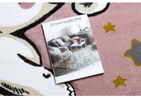 Dywany Luszczow Kusový koberec kulatý PETIT SLONÍK, HVĚZDY, růžový Rozměr koberce: 160 cm KRUH
