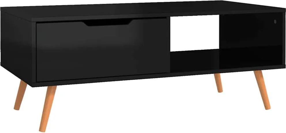Konferenční stolek černý lesklý 100x49,5x43 cm kompozitní dřevo 326793
