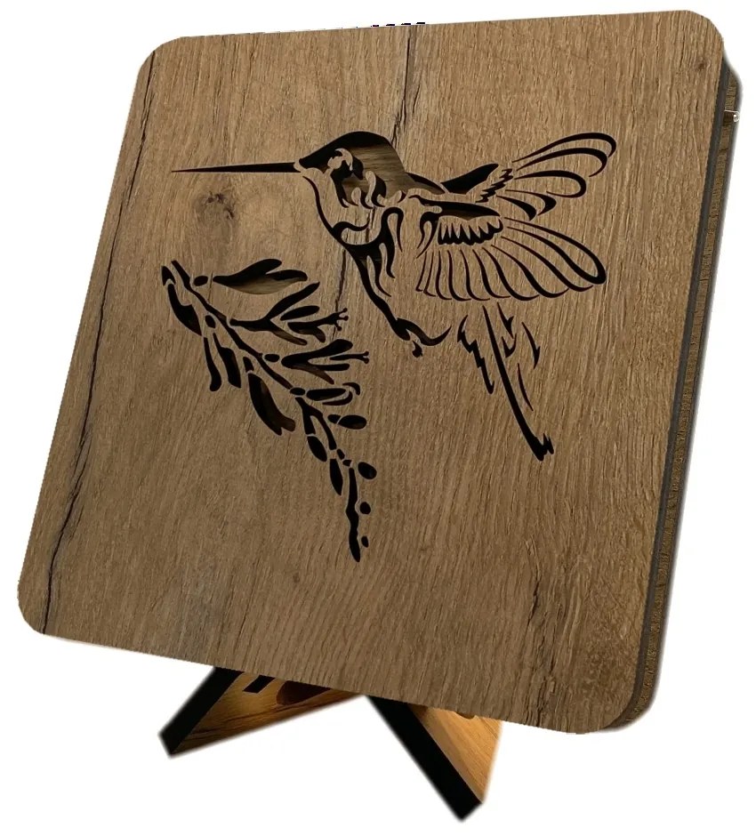 Li-Go "Kolibřík" lampa 19x19cm provedení povrchu: ořech