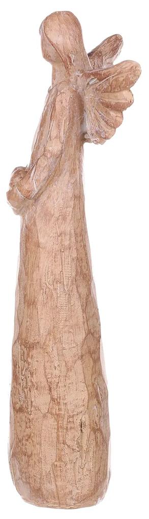 Anděl z polyresinu, imitace dřeva ALA1322