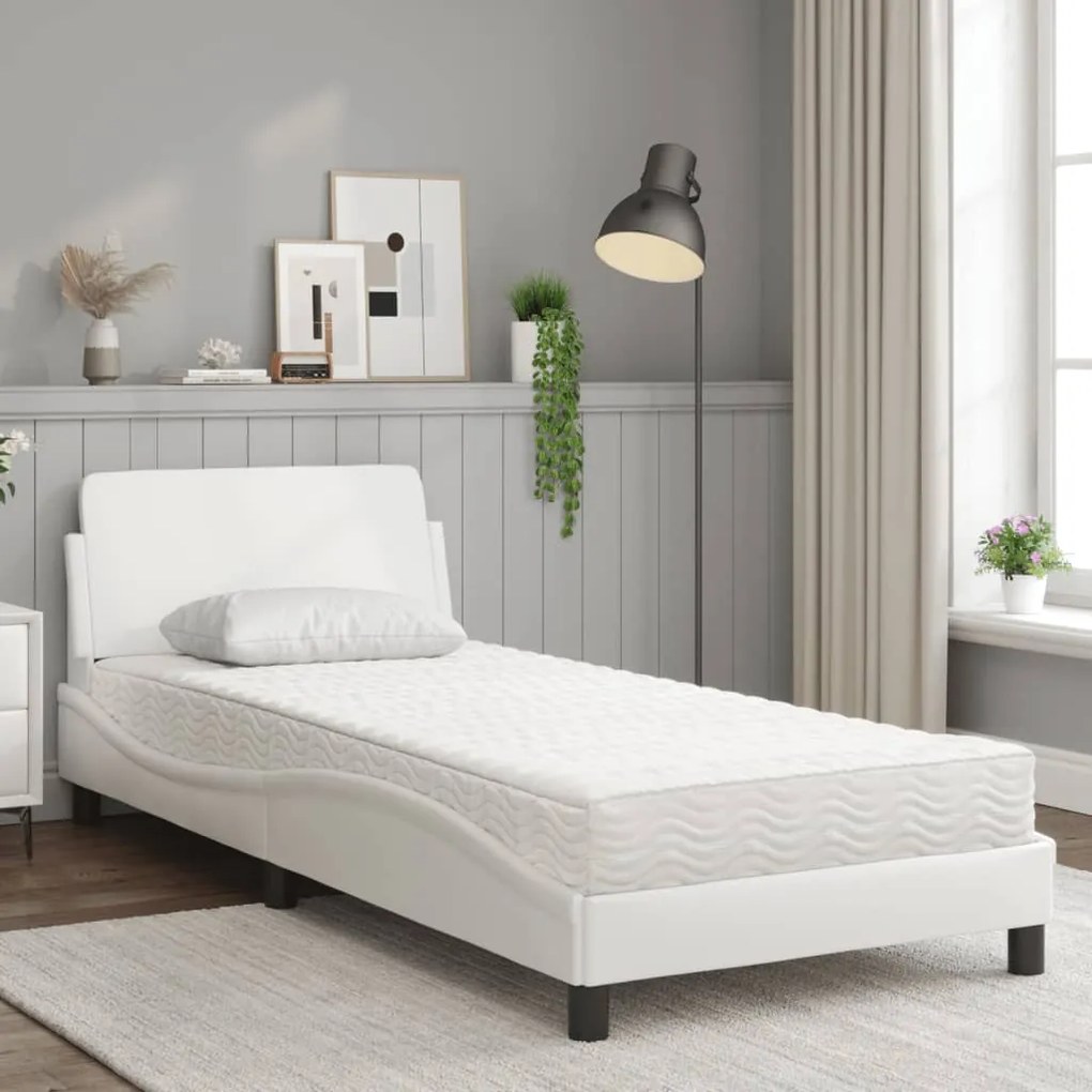 Postel s matrací Dover bílá 90 x 200 cm umělá kůže 3208338