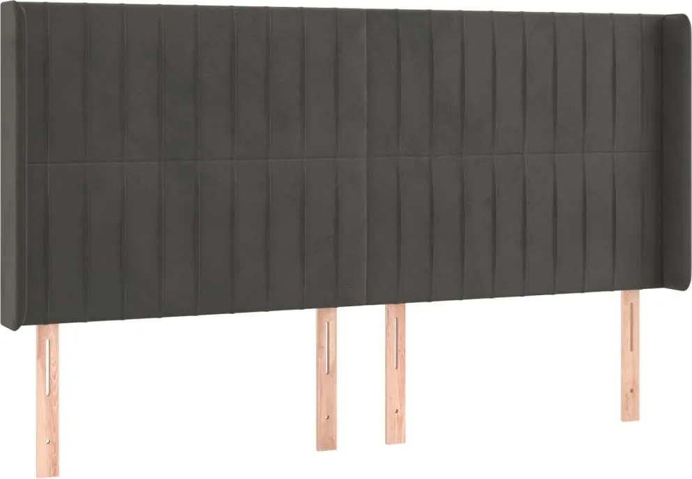 Box spring postel s matrací a LED tmavě šedá 200x200 cm samet 3139704