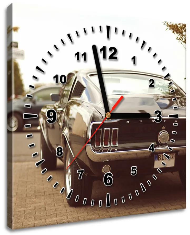Gario Obraz s hodinami Ford Mustang, 55laney69 Rozměry: 30 x 30 cm