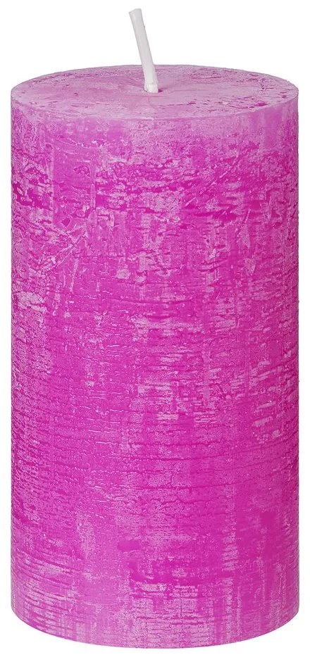 RUSTIC Svíčka 13 cm - fuchsiová