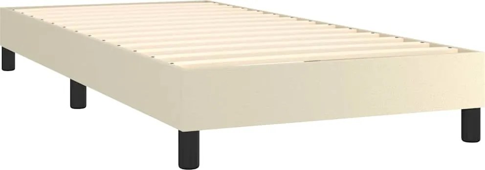 Rám postele s boxspringem krémová 100 x 200 cm umělá kůže 3120684