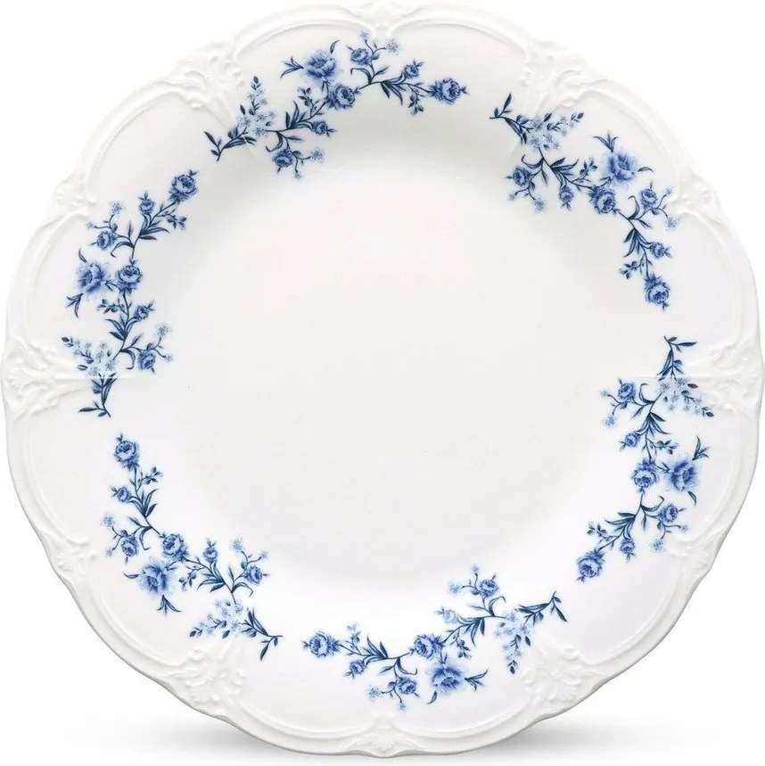 Bílý/modrý porcelánový talíř ø 21 cm Retro – BonBistro