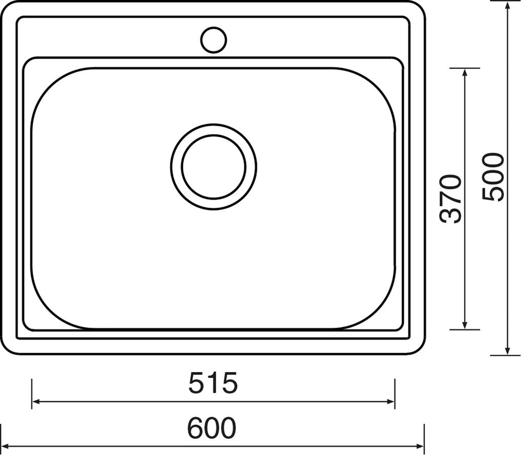 Nerezový dřez Sinks COMFORT 600 V 0,6mm matný