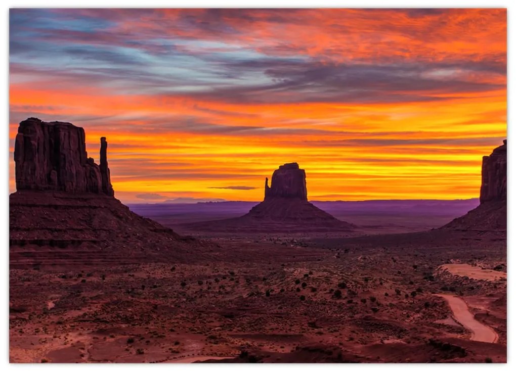 Skleněný obraz - Monument Valley v Arizoně (70x50 cm)