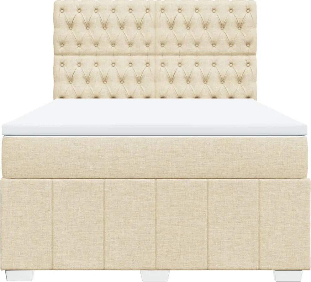 Box spring postel s matrací krémová 140x190 cm textil 3293975
