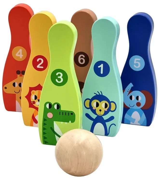 Tooky Toy Dřevěný bowling pro děti – zábava a rozvoj motoriky od 3 let