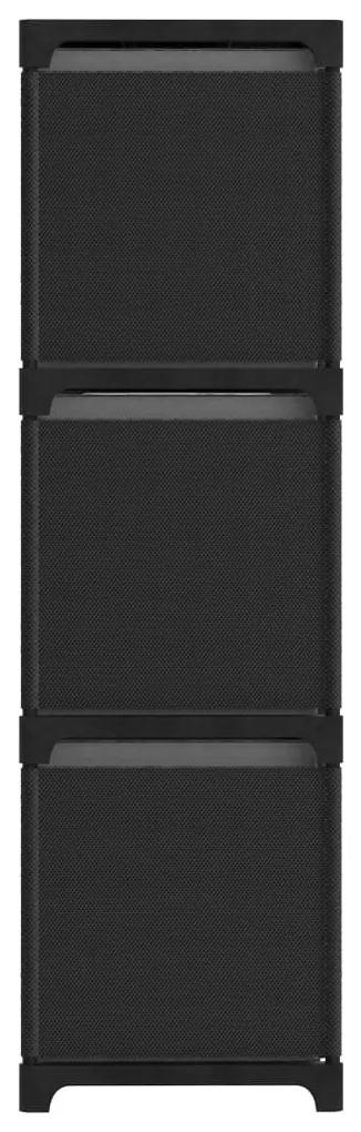 Výstavní police 9 přihrádek s boxy černá 103x30x107,5 cm textil - Default Title