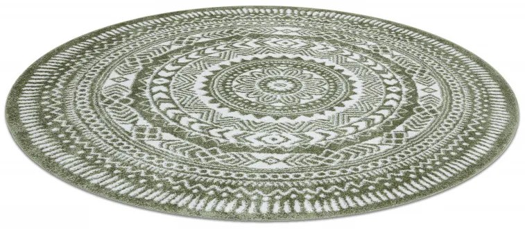 Dywany Łuszczów, Kusový koberec Napkin green kruh, 140x140 (průměr) kruh, zelená, chodba / předsíň