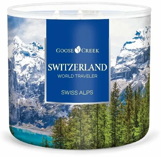 Goose Creek GOOSE CREEK Svíčka WORLD TRAVELER 0,45 KG SWITZERLAND - SWISS ALPS, aromatická v dóze