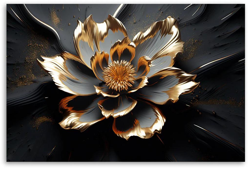 Gario Obraz na plátně Krásný černozlatý květ Rozměry: 60 x 40 cm