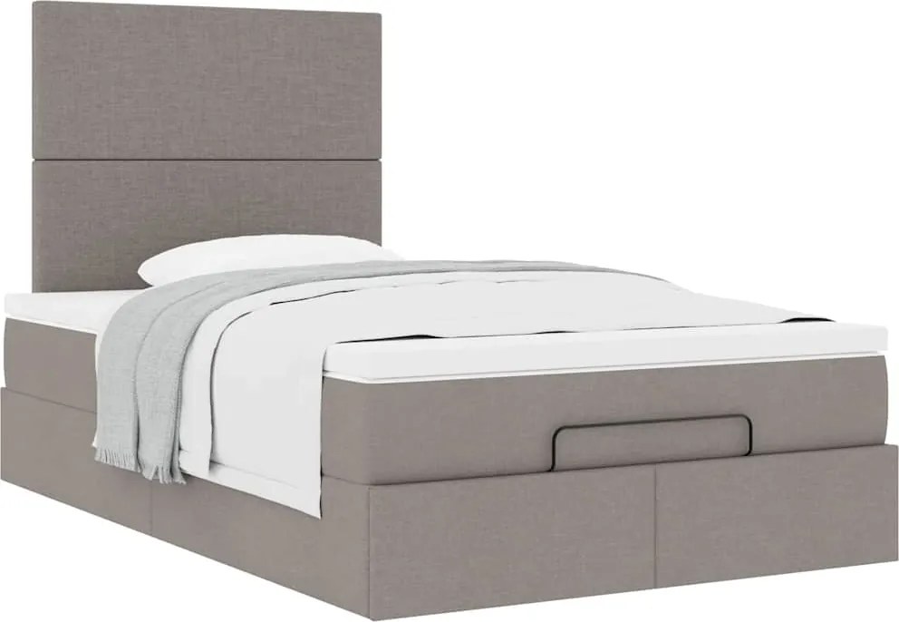 Osmanský rám postele s matrací taupe 120x190cm textil 3313061