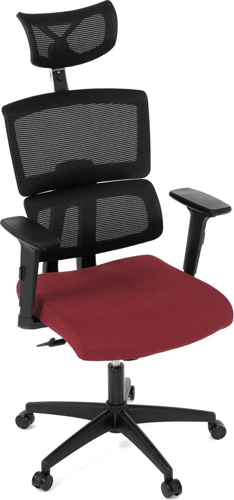 Ergonomická kancelářská židle MERANO - červená síťovina