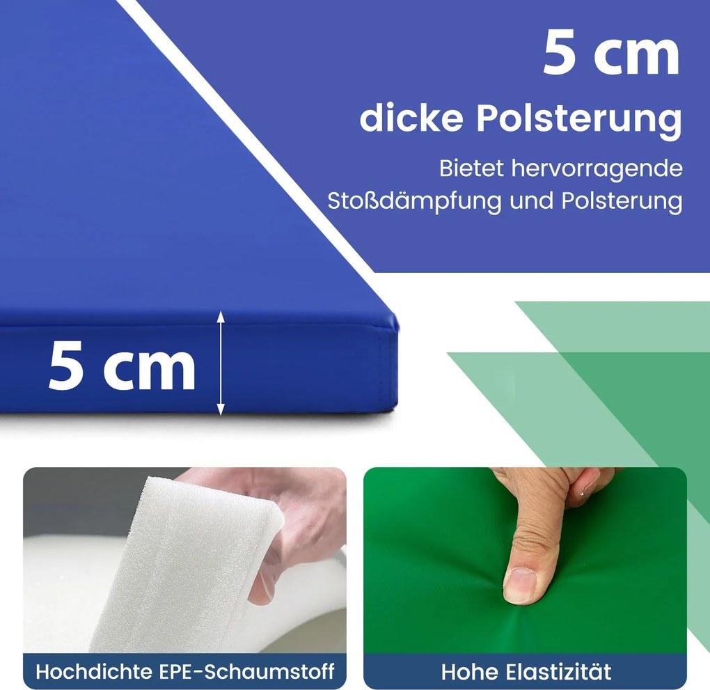 Costway 300 x 117 x 5 cm měkká podlahová rohož z umělé kůže s uchy