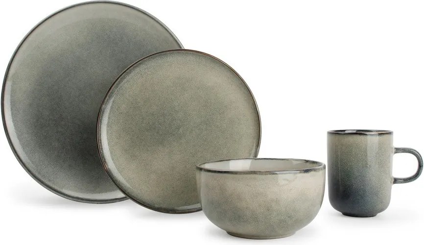 Kameninová jídelní sada 16 ks pro 4 osoby Meridian – Salt&Pepper