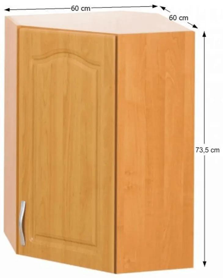 Horní kuchyňská skříňka, rohová Leite MDF klasik W60/60/P olše (P). 788947