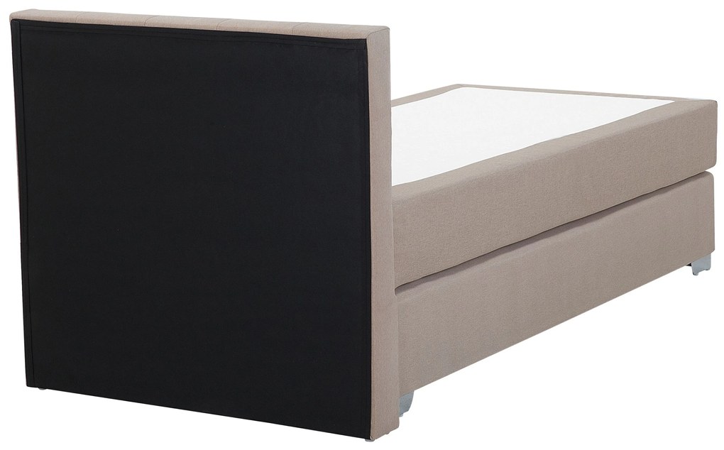 Kontinentální béžová čalouněná postel 90 x 200 cm ADMIRAL Beliani