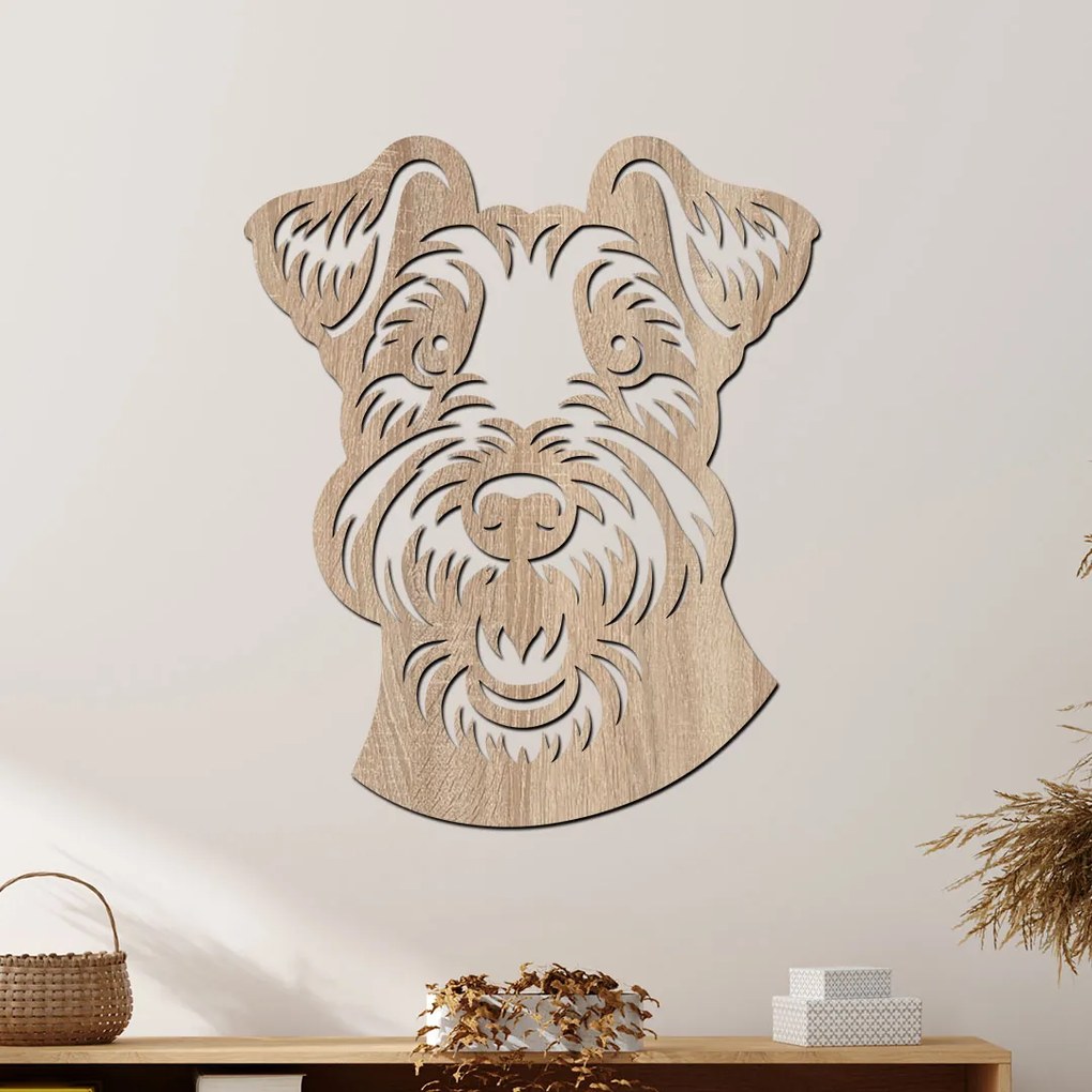 dřevo života Dřevěná dekorace psa Welsh Terrier Zvolte rozměr (cm): 33x40, Zvolte barvu dekoru: Černá