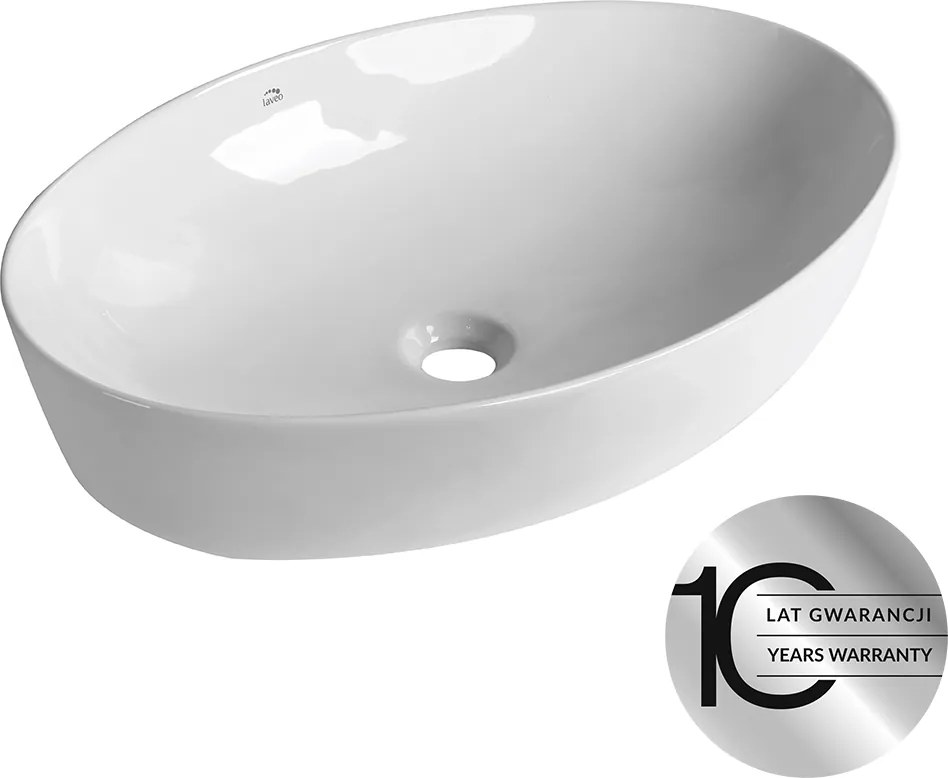 Laveo Desna, umyvadlo na desku 620x415x140 mm, bílá lesklá, LAV-VUD_6262