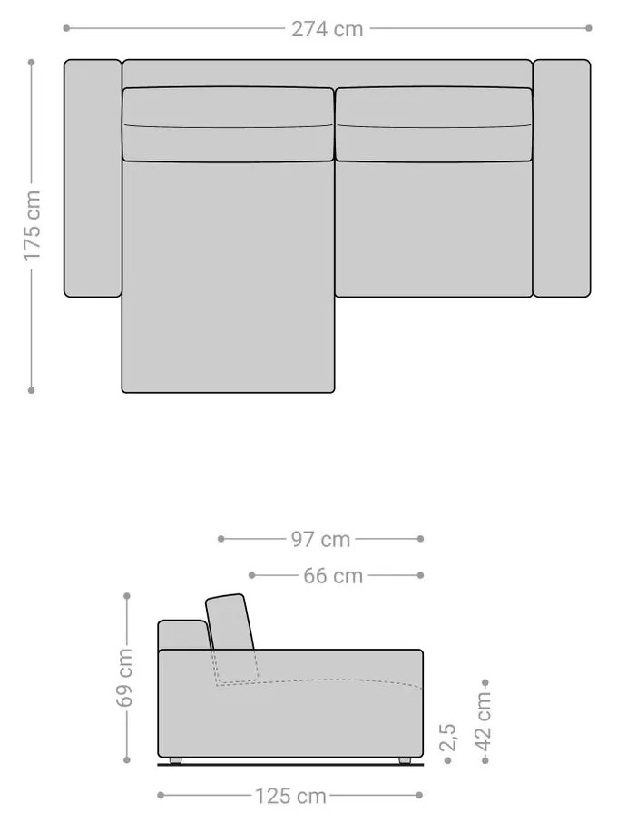 DELIFE Rohová pohovka Lanzo XL 280x175 cm bouclé krémovo-bílá variabilní lenoška