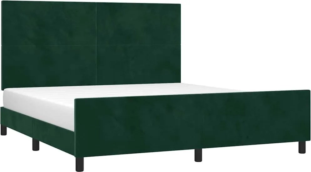 Rám postele s čelem tmavě zelený 180x200 cm samet 3125650
