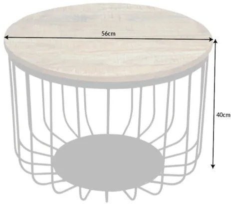 Invicta Konferenční stolek FACTORY 56 cm světlý 39655