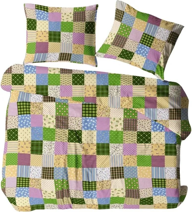 KARO Ložní souprava 180x200 96/3 Patchworkové barevné knoflíky 100% silná bavlna