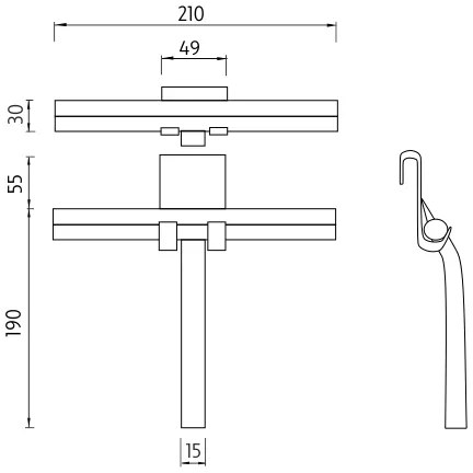 Nimco Závěsná sprchová stěrka UNIX - UN 3012-04