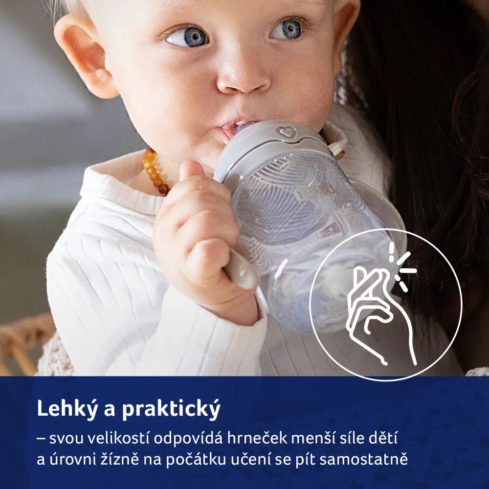 LOVI První hrneček se slámkou a závažím HARMONY 150ml