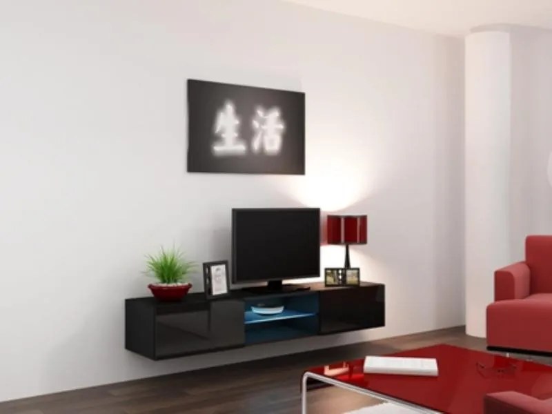 Cama Televizní stolek VIGO Glass 180 - černá
