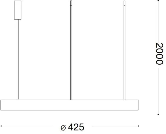 Ideal Lux - LED Lustr na lanku GEMINI LED/38W/230V pr. 42,5 cm CRI 90 černá