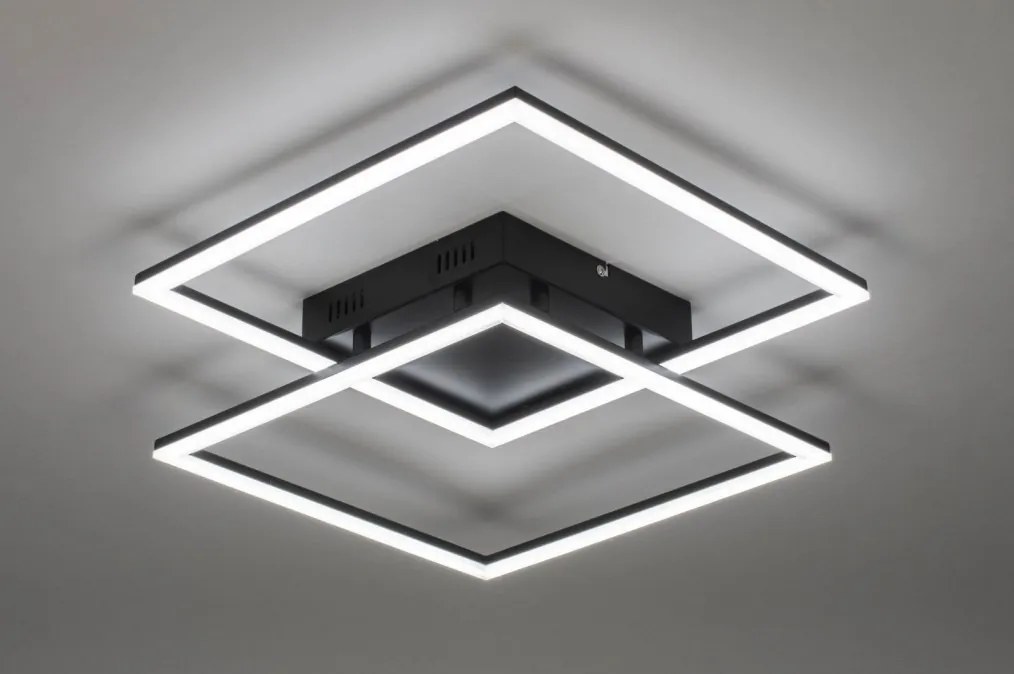 Stropní stmívatelné designové LED svítidlo Dualle Quadra Big Black